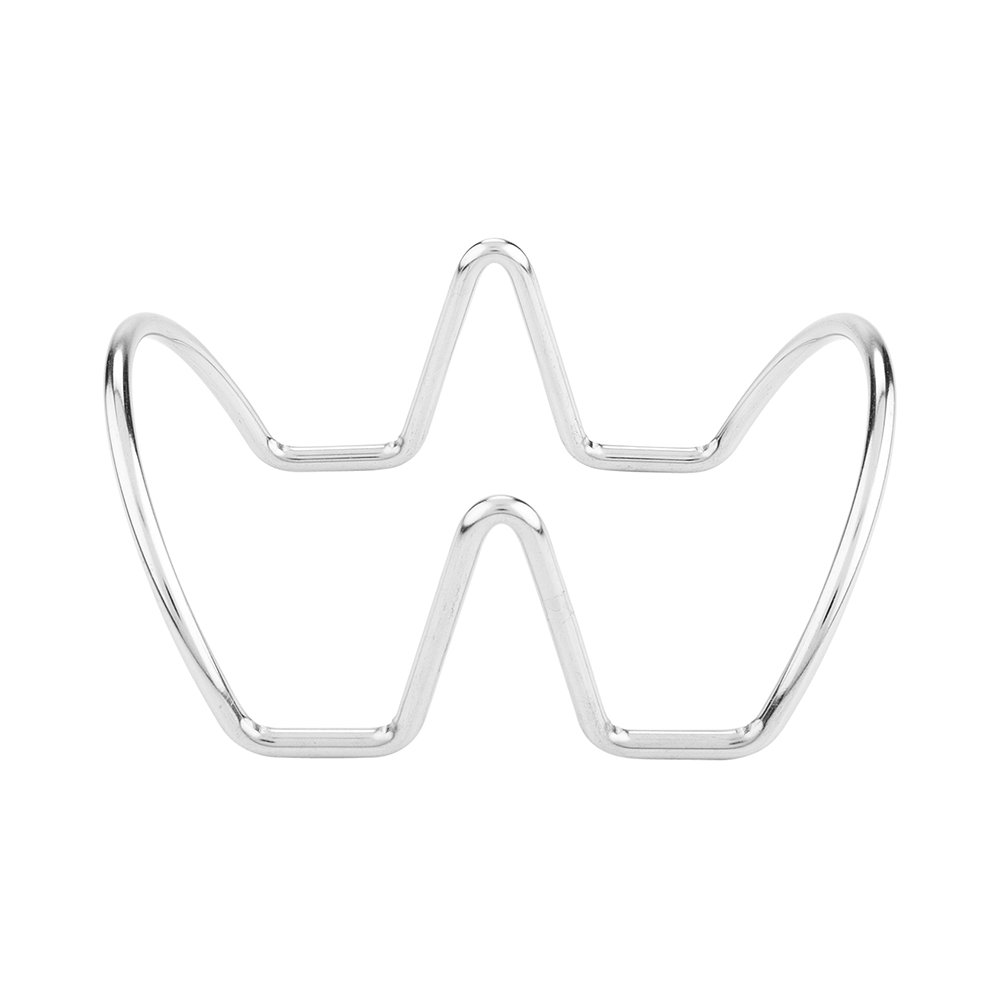 Restaurantware 4.2 Inch x 3.3 Inch Taco Stand 1 Rectangle Taco Rank - Fits 2 Tacos Reversible Silver Stainless Steel Taco Holder Dishwasher Safe For Hard Or Soft Shells