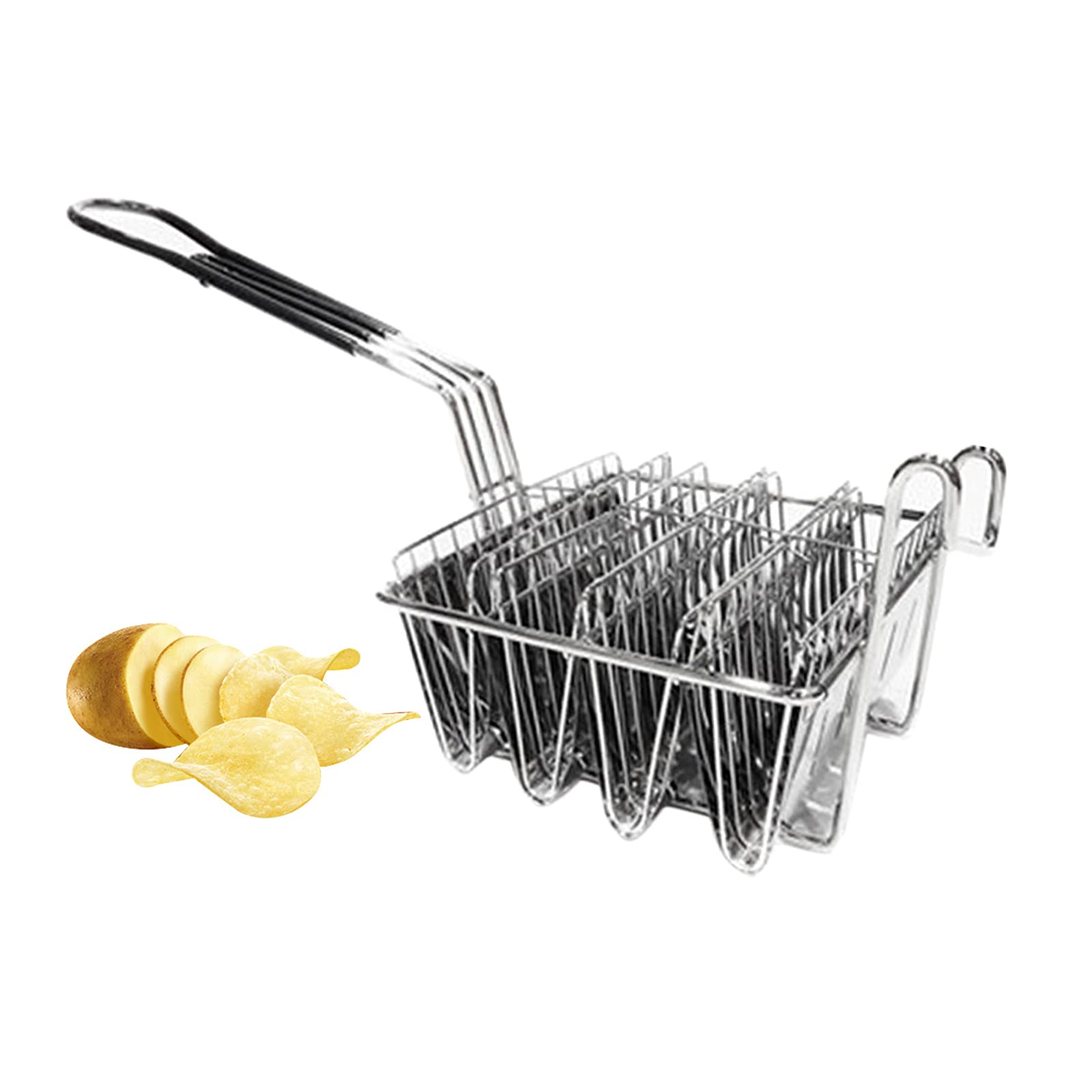 LOVIVER Taco Deep Shell Fryer Basket Taco Holder Basket with Grip Handle, Practical, 4/6 Shells Optional - 4 Shells