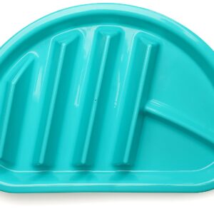 Stephanie Imports MADE IN USA Set of 3 Taco Serving Plastic Plates With Side Compartments in Teal, Red and Lime Green (BPA-Free, Microwave and Dishwasher Safe)