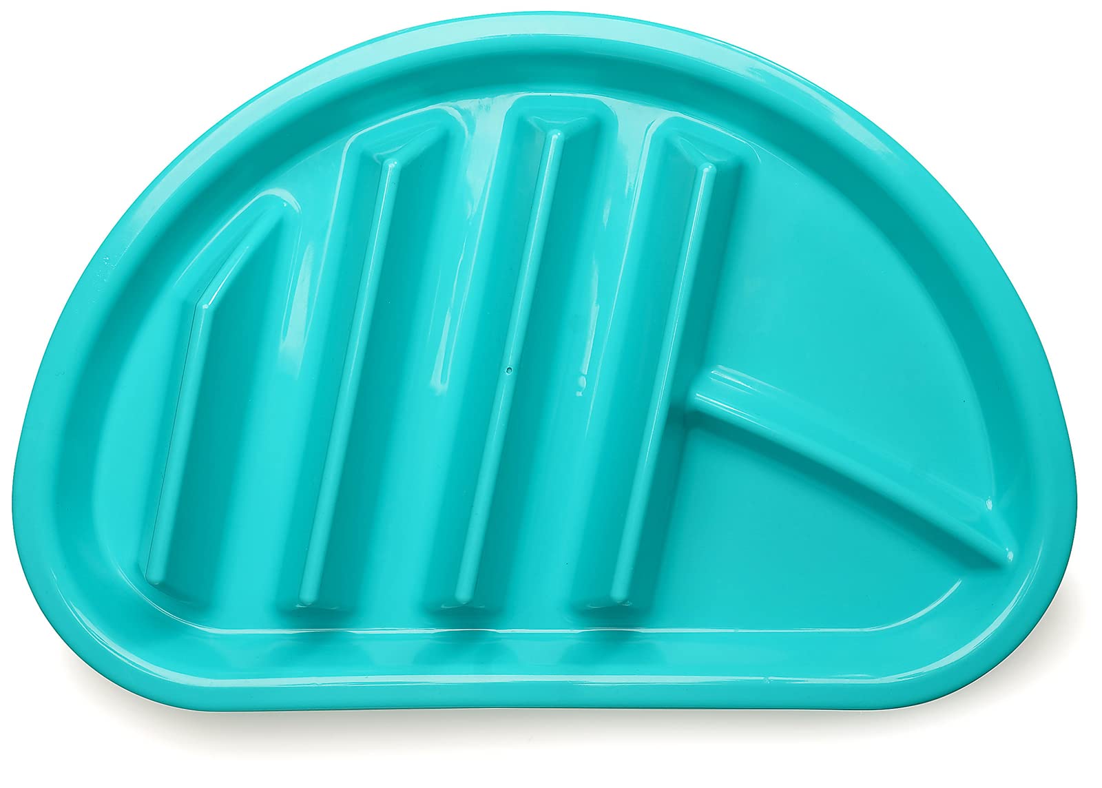 Stephanie Imports MADE IN USA Set of 3 Taco Serving Plastic Plates With Side Compartments in Teal, Red and Lime Green (BPA-Free, Microwave and Dishwasher Safe)