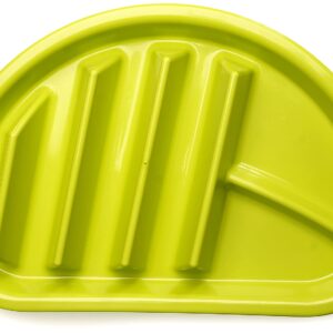 Stephanie Imports MADE IN USA Set of 3 Taco Serving Plastic Plates With Side Compartments in Teal, Red and Lime Green (BPA-Free, Microwave and Dishwasher Safe)