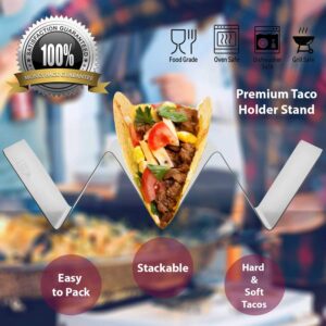 Premium Taco Holder, Stainless Steel Taco Holder Set of 2, Taco Holder Stand, Taco Holders Rack