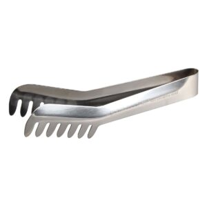 fackelmann 7.5" stainless steel spaghetti serving tongs, silver