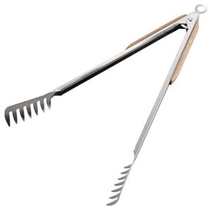 Captain Stag UG-3231 BBQ Pasta Tongs Wood Grip 13.8 inches (35 cm)