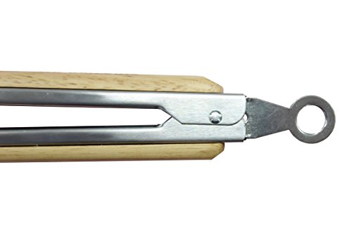 Captain Stag UG-3231 BBQ Pasta Tongs Wood Grip 13.8 inches (35 cm)