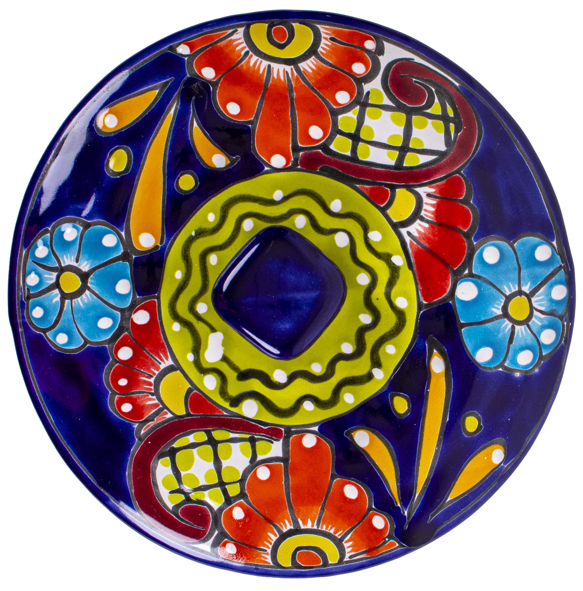 FESTMEX Genuine Mexican Talavera Hand Painted Tortillero Ceramic Tortilla warmer bowl with lid Handmade in Mexico by Artisans (Floral)