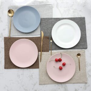 Home Brilliant Placemats Set of 4 Heat Resistant Dining Table Place Mats Plate Mat Cloth Placemats Spring Kitchen Table Mats Indoor Outdoor, Light Linen