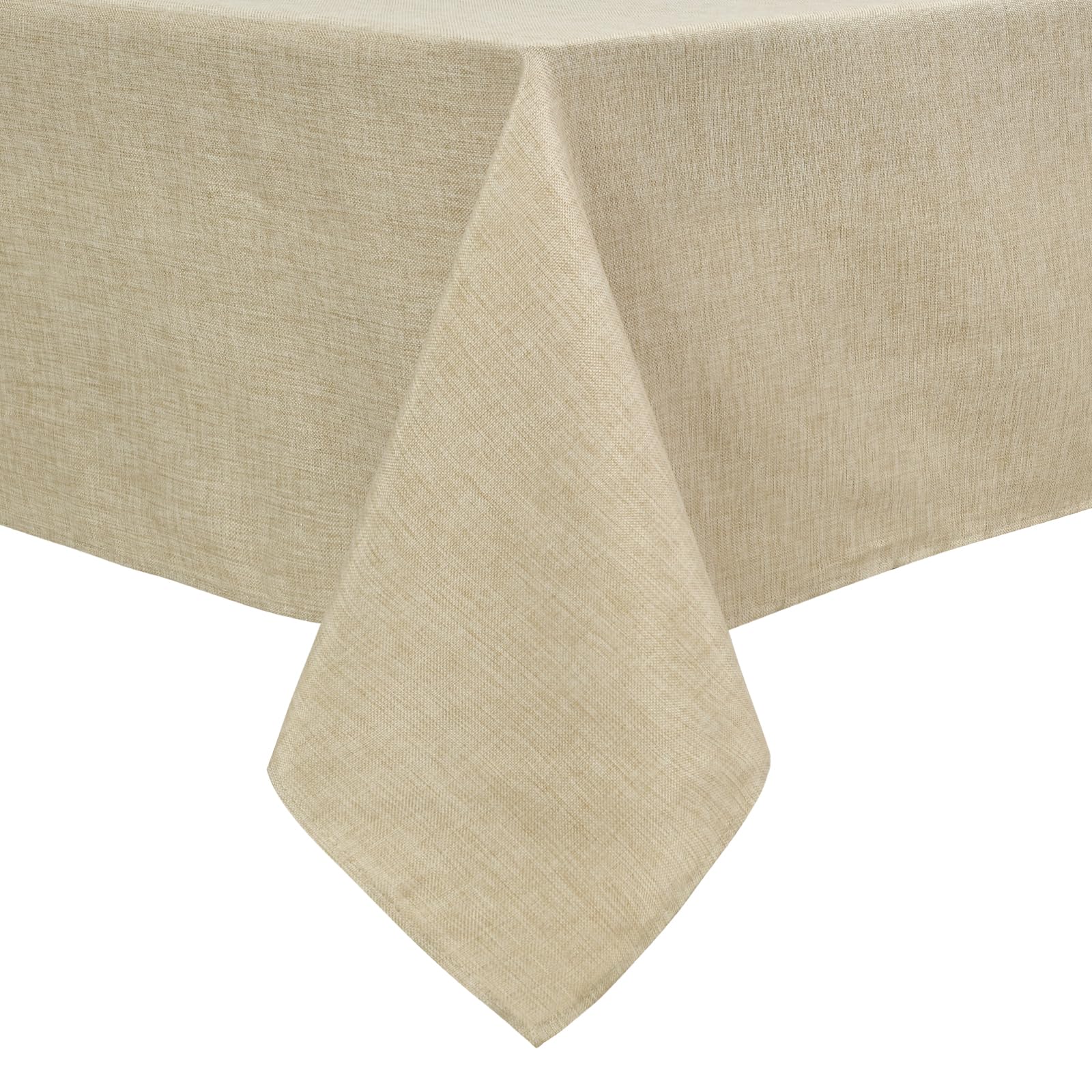 Hiasan Faux Linen Square Tablecloth - Wrinkle and Stain Resistant Washable Table Cloth for Kitchen Dining Room Holiday Table Cover for Party Dinner, Beige, 30 x 30 Inch