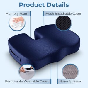 5 STARS UNITED Seat Cushion for Desk Chair - Tailbone, Coccyx Sciatica Pain Relief - Office Chair Cushions - Wheelchair Cushions - Car Seat Cushions - Pressure Relief Lifting Cushions