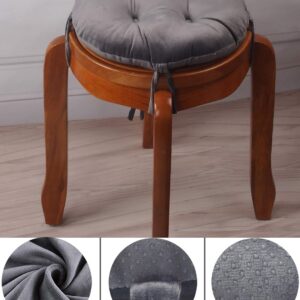 Augld 2 Pack Bar Stool Cushion Small Kids Chair Pad with Ties Round 14”x14”x2”