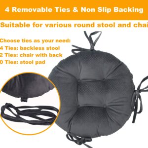 Augld 2 Pack Bar Stool Cushion Small Kids Chair Pad with Ties Round 14”x14”x2”