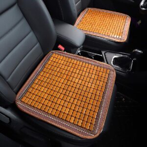 maricome 2pcs bamboo seat cushions summer chair cushion car seat pad, breathable anti-slip size 45x45cm