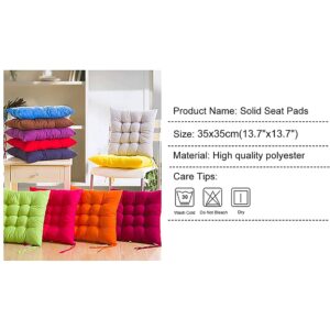 PICTURESQUE 4PCS Chair Pads Soft Seat Cushions with Ties Non Slip Seat Pads Comfortable Chair Cushions for Dining Living Room Kitchen Office Travel Washable, Yellow