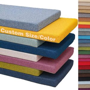 rcdpk seat cushion custom size, bench pad, bay window cushion, chair pad, sofa cushion, window seat pad, furniture cushion, linen fabric, indoor/outdoor furniture cushion,75d sponge (medium grey)