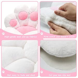 DOBUONO Cat Paw Cushion Cute Chair Cushions Kawaii Cat Paw Shape 28"x 24"Gaming Chair Cushion Kitty Plush Lazy Sofa Pillow for Girl Gamer Chair,Kawaii Accessories Stuff Room Decor (White)