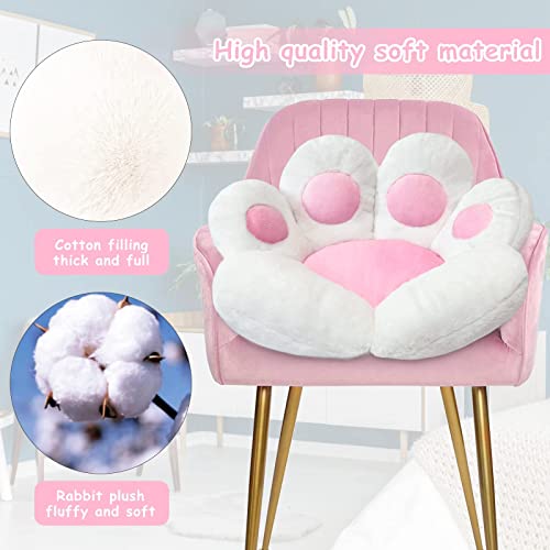 DOBUONO Cat Paw Cushion Cute Chair Cushions Kawaii Cat Paw Shape 28"x 24"Gaming Chair Cushion Kitty Plush Lazy Sofa Pillow for Girl Gamer Chair,Kawaii Accessories Stuff Room Decor (White)