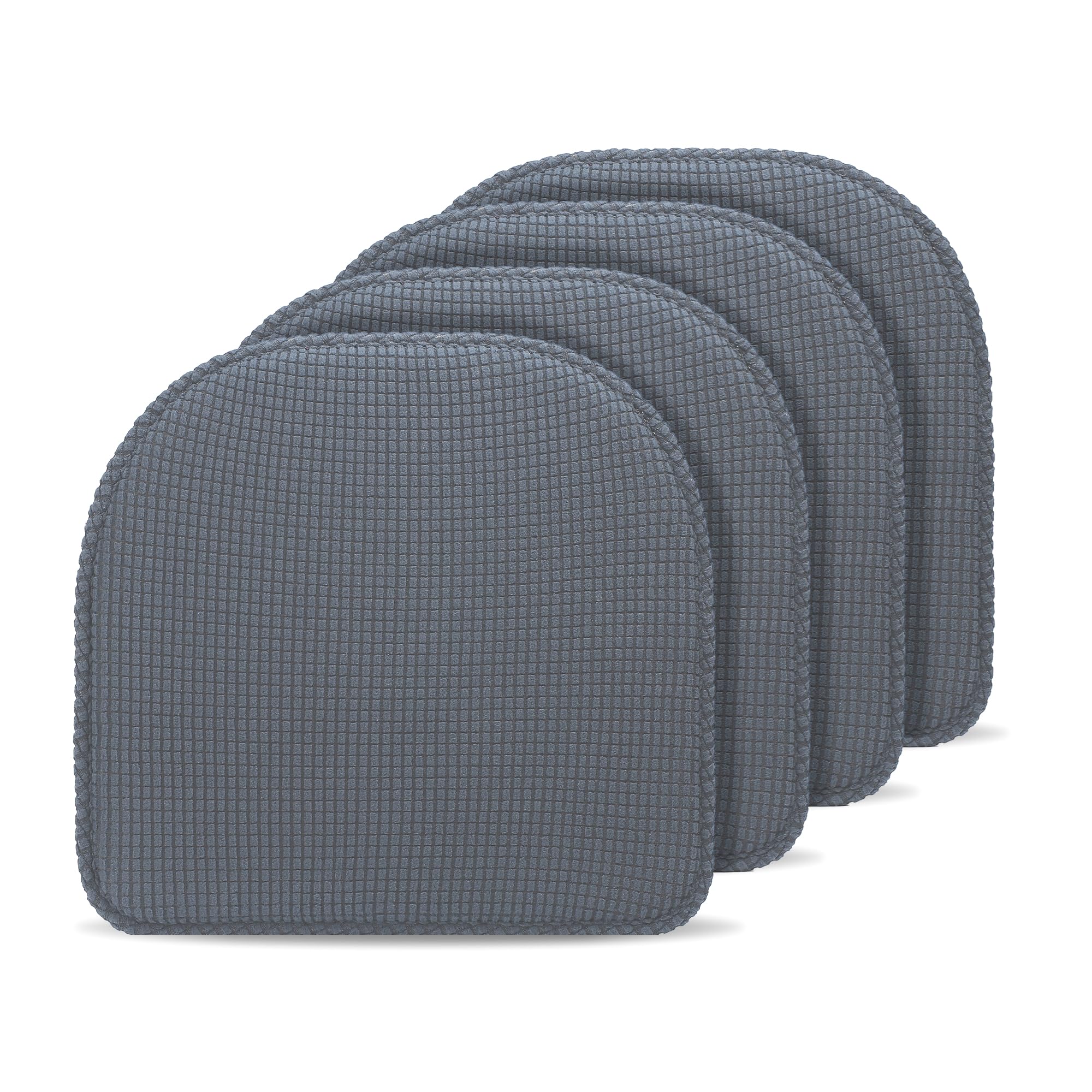 Tromlycs Chair Cushions for Dining Chairs 4 Pack Kitchen Room Pads Seat Cushions Indoor Non Slip U Shaped 17 x 16 Inch Grey