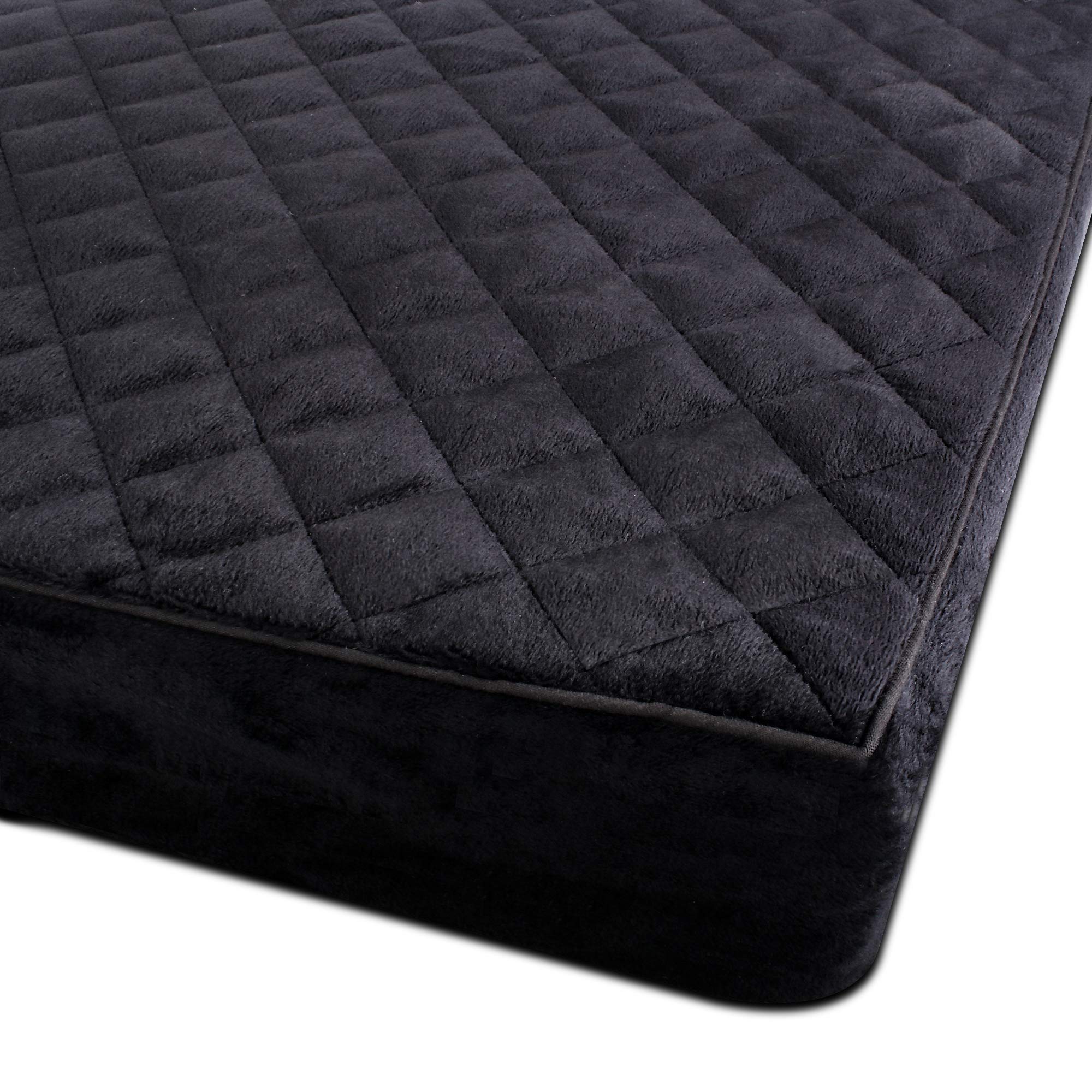 COMFORTANZA Chair Seat Cushion - 16x16x3 Memory Foam Square Thick Non-Slip Chair Pads for Kitchen, Dining, Office Chairs and Car Seats - Comfort and Back Pain Relief - Soft - Black