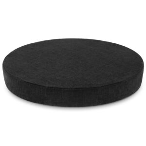 tromlycs round chair seat cushion pad 16 inch for circle stool chairs non slip decorative foam cushion pillow, 1 piece, 16 x 16 inches, black