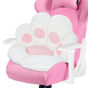 ELFJOY Comfy Chair Cushion Plush Cat Paw Cushion Kawaii Home Decor Cat Pillow for Office and Computer Gaming Chair (70 * 60cm, White)