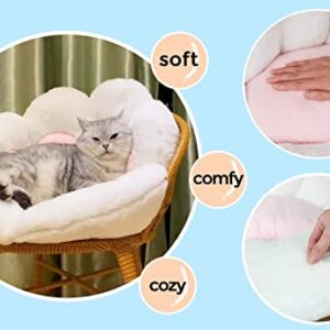 ELFJOY Comfy Chair Cushion Plush Cat Paw Cushion Kawaii Home Decor Cat Pillow for Office and Computer Gaming Chair (70 * 60cm, White)