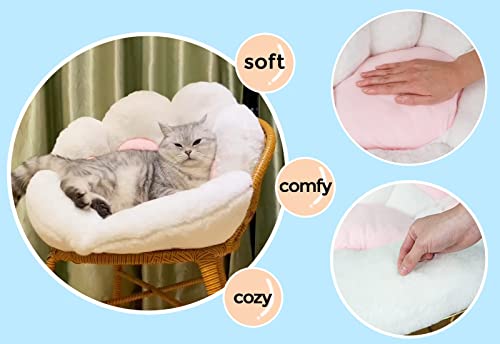 ELFJOY Comfy Chair Cushion Plush Cat Paw Cushion Kawaii Home Decor Cat Pillow for Office and Computer Gaming Chair (70 * 60cm, White)