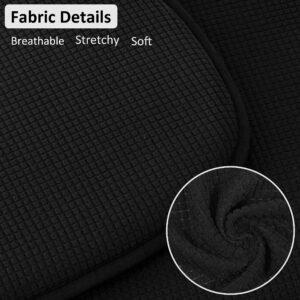 Shinnwa Windsor Chair Cushions Black Seat Cushions for Kitchen Chairs Farmhouse Non Slip Chair Pads for Dining Room Chairs with Foam Padding and Textured Cover Set of 4 (17 x 15.5 Inches)