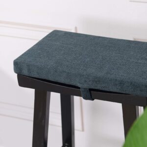 baibu Set of 4 Rectangle Bench Stool Cushion, Non-Slip Saddle Stool Seat Cushions Bar Stool Cushion with Machine Washable Cover - 4 Cushions Only (Grey, 18x9.5x1.5in)