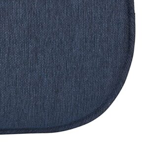 Klear Vu Gripper Omega Non-Slip Windsor Chair Cushions with Skid-Proof Seat Pad for Dining Room, Kitchen, and Office Use, 16x15 Inches, 4 Count (Pack of 1), Indigo