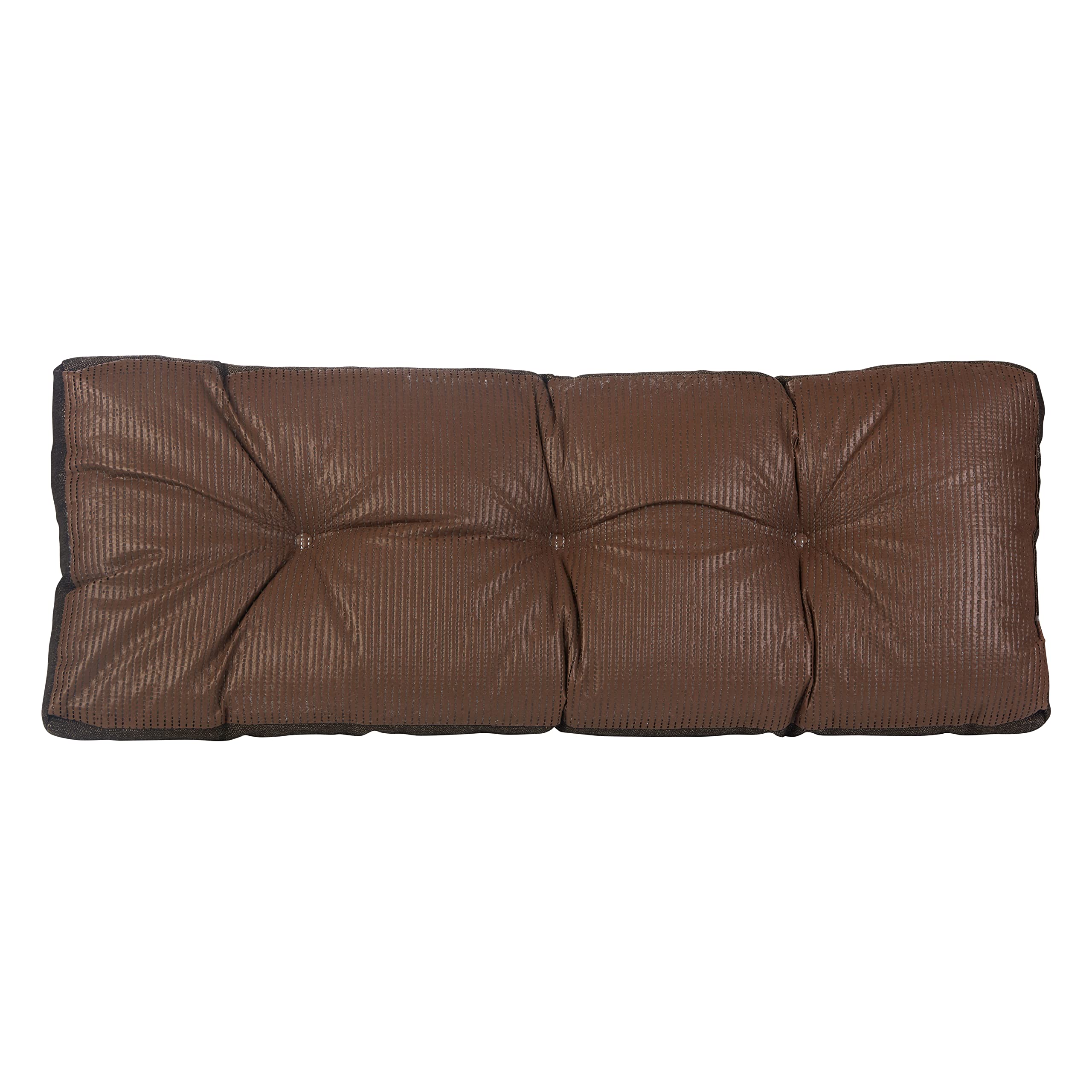 Klear Vu The Gripper Omega Non-Slip Tufted Bench Cushion for Indoor Furniture, Entryway Storage, Bay Window, Corner Nook or Piano Seat, 43 Inches, 05 Chestnut