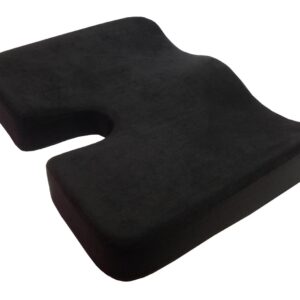 Kieba Coccyx Seat Cushion, Large Orthopedic Tailbone Pillow. Ultra Premium 100% Memory Foam Seat Cushion for Sciatica, Back, and Tailbone Pain (Black)