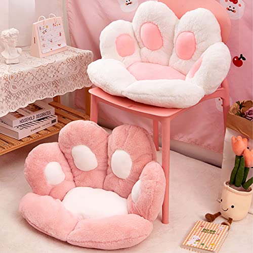 Cute Seat Cushion Cat Paw Shape Lazy Sofa, Bear's Paw Office Chair Cushion,Office Cozy Warm Seat Pillow,Plush Sofa Cushion Home Decoration, Skin-Friendly Floor Mat Specially Designed for Home White