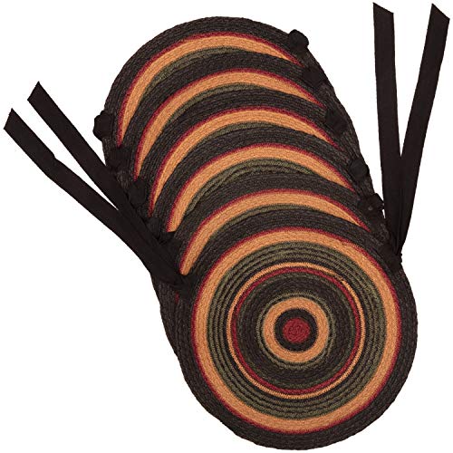 VHC Brands Wyatt Jute Chair Pad Set of 6