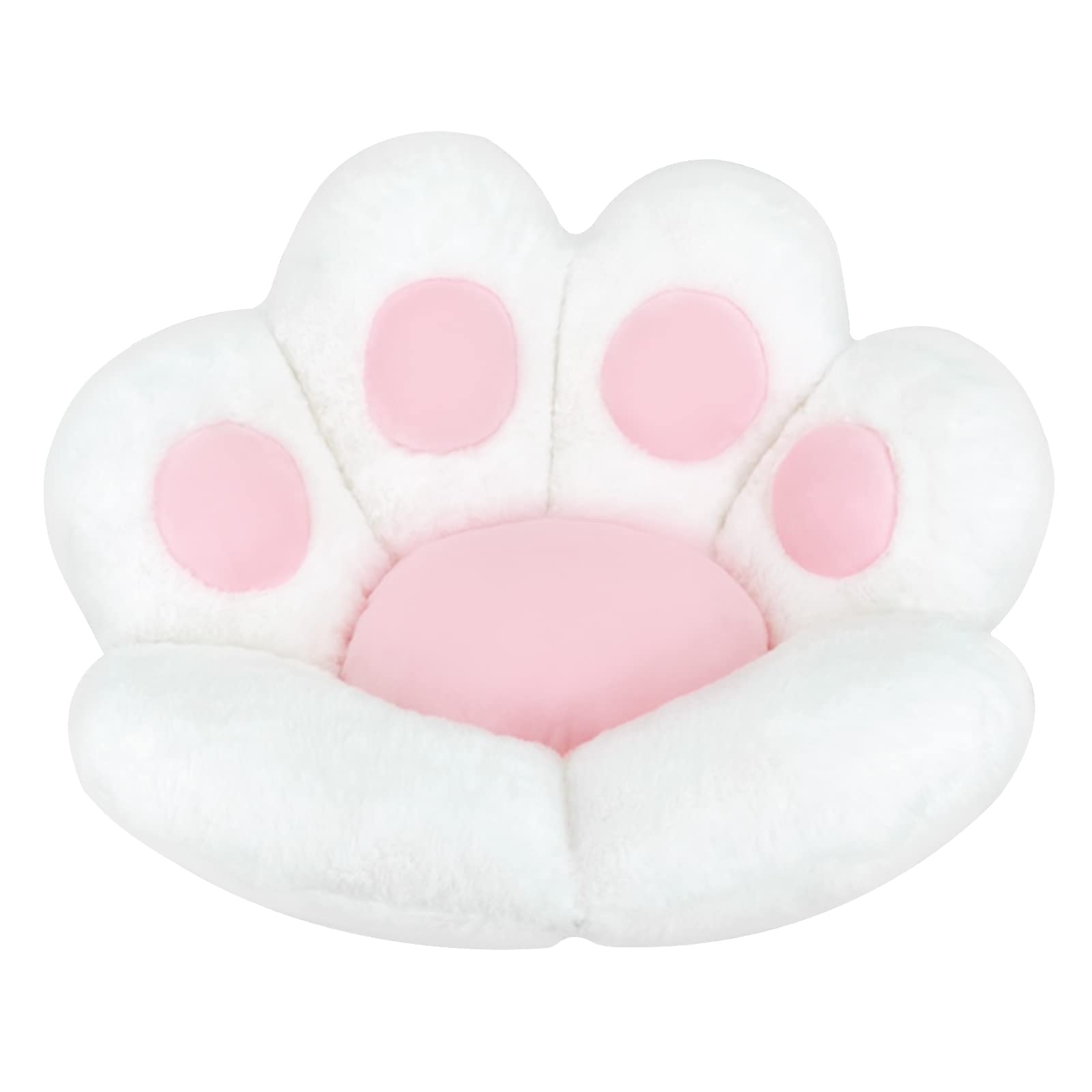 MMUK Reversible Chair Seat Cushion Plush Cat Paw Cushion Lazy Sofa Office Chair Cushion Bear Paw Shape Comfy Seat Pad Support Waist Backrest Floor Seating Cushions Mat,White-27.5x23.6in