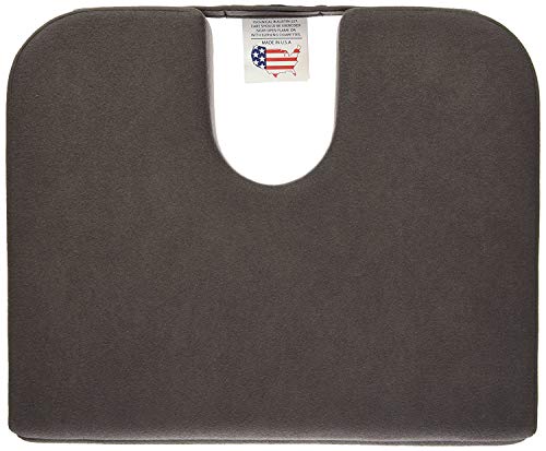 Tush Cush Home Office Orthopedic Large Computer Ergonomic Seat Cushion Original - Charcoal Velour Fabric