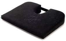 TUSH CUSH Seat Cushion - Small Home Office Car Compu Computer Ergonomic Orthopedic Chair Cushion - Black Velour Fabric