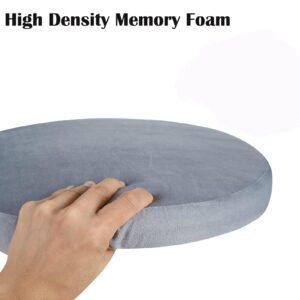 Big Hippo Chair Pads Round Memory Foam Seat Cushion Non Slip Rubber Back Thicken Seat Cushion Soft Chair Cushion for Home Office Gray (16" X 16")