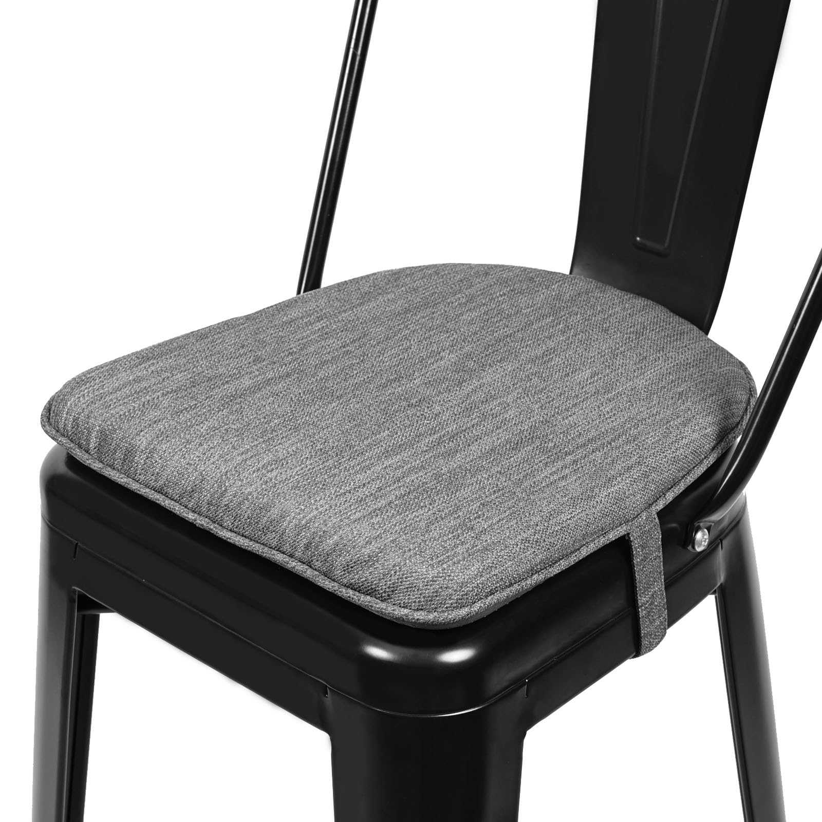 baibu Super Soft Metal Dining Chair Pads Bar Stool Cushion with Ties for Metal Chairs or Bar Stools - One Cushion Only (Grey, 14x14x1.5in)