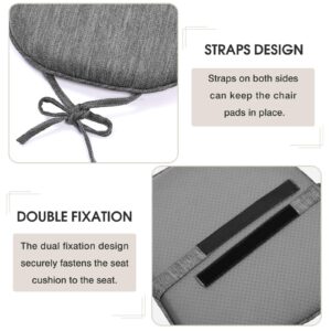 baibu Super Soft Metal Dining Chair Pads Bar Stool Cushion with Ties for Metal Chairs or Bar Stools - One Cushion Only (Grey, 14x14x1.5in)