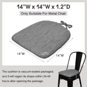 baibu Super Soft Metal Dining Chair Pads Bar Stool Cushion with Ties for Metal Chairs or Bar Stools - One Cushion Only (Grey, 14x14x1.5in)