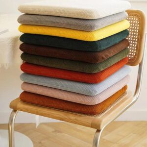 Memory Foam Chair Cushions for Dining Chair Pads Square 18" x 18" Thick Reversible Seat Cushion for Kitchen Living Room Office Chair Seat Cover Machine Washable (18" x 18", Coffee)