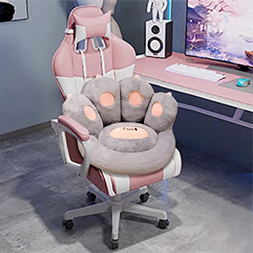 Ditucu Cat Paw Cushion Lazy Sofa Office Gaming Chair 20 inch Comfy Kawaii Plush Bear Paw Warm Floor Pillow Cute Seat Pad for Bedroom Decor Grey