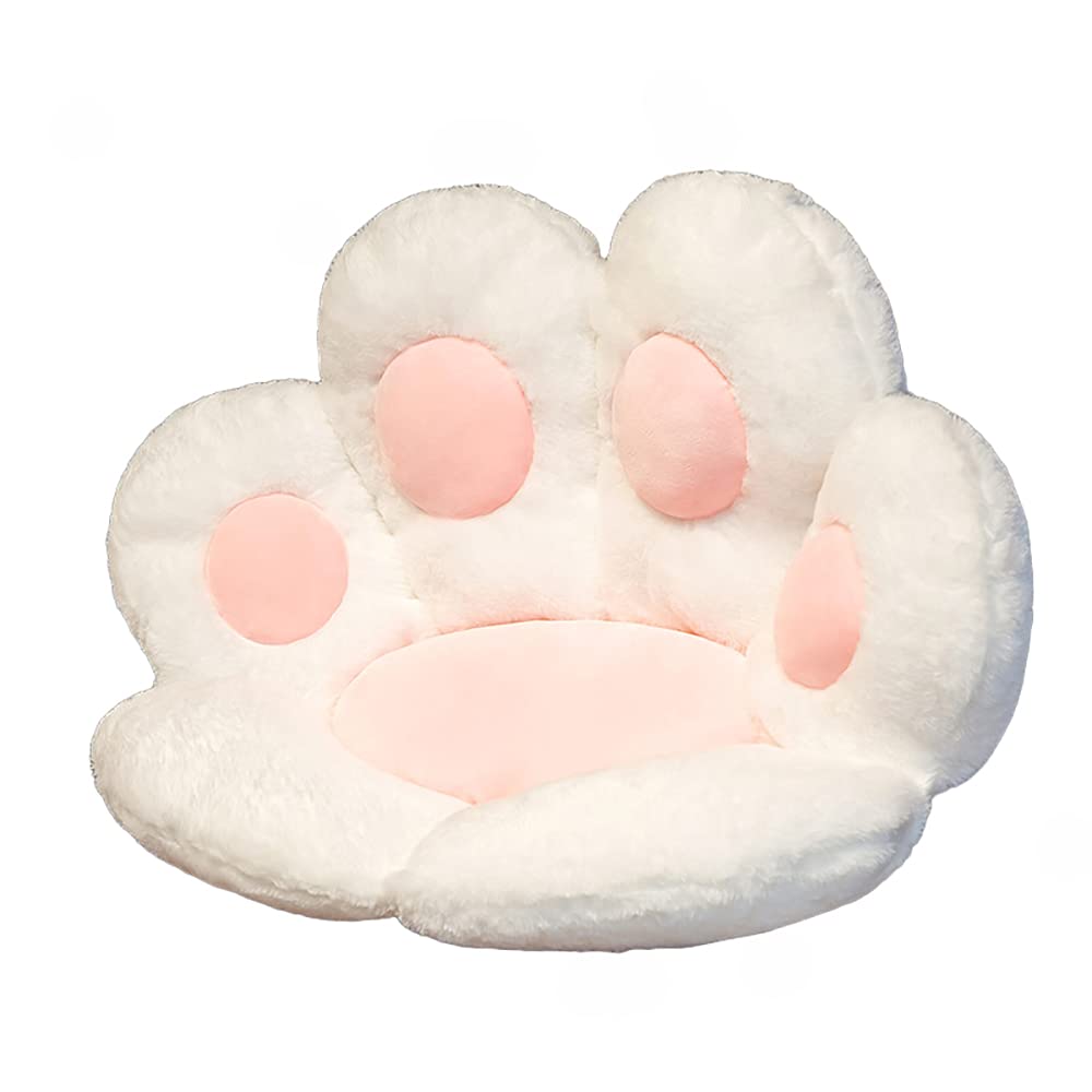 Cartoon Bear paw cat Claw Cushion, Half-Surround Cushion, Lazy one-Piece Sofa, Office seat, Student Cushion (Polar White, 60cm*70cm)