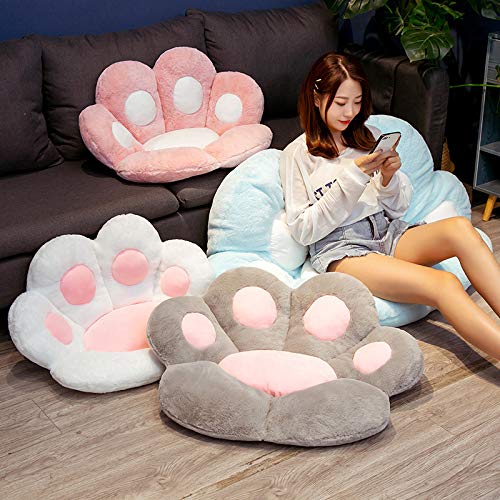 Cartoon Bear paw cat Claw Cushion, Half-Surround Cushion, Lazy one-Piece Sofa, Office seat, Student Cushion (Polar White, 60cm*70cm)