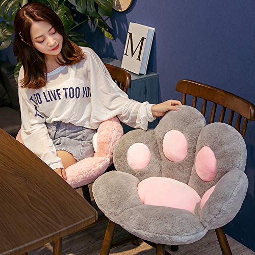 Cartoon Bear paw cat Claw Cushion, Half-Surround Cushion, Lazy one-Piece Sofa, Office seat, Student Cushion (Polar White, 60cm*70cm)