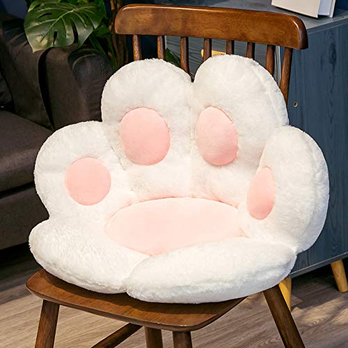 Cartoon Bear paw cat Claw Cushion, Half-Surround Cushion, Lazy one-Piece Sofa, Office seat, Student Cushion (Polar White, 60cm*70cm)