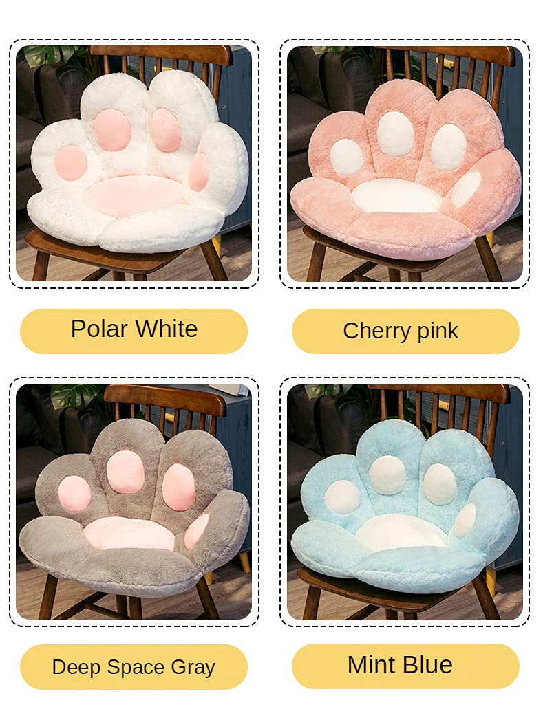 Cartoon Bear paw cat Claw Cushion, Half-Surround Cushion, Lazy one-Piece Sofa, Office seat, Student Cushion (Polar White, 60cm*70cm)