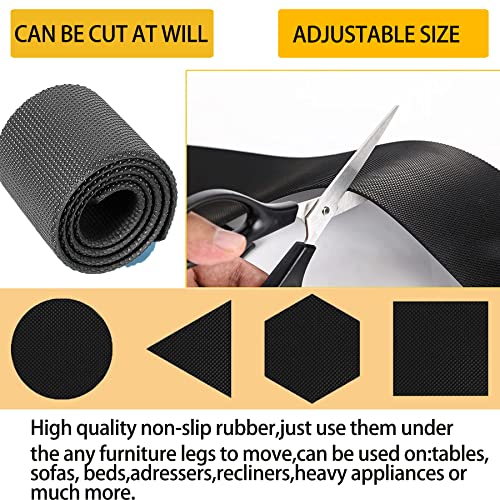 2Pack Anti-Slip Furniture Rail Pads for Recliner for Recliners,Sofa,couches,Chairs.etc Ideal Non Skid Furniture Pad Floor Protectors for Hardwood, Carpet, Marble Floor (4)