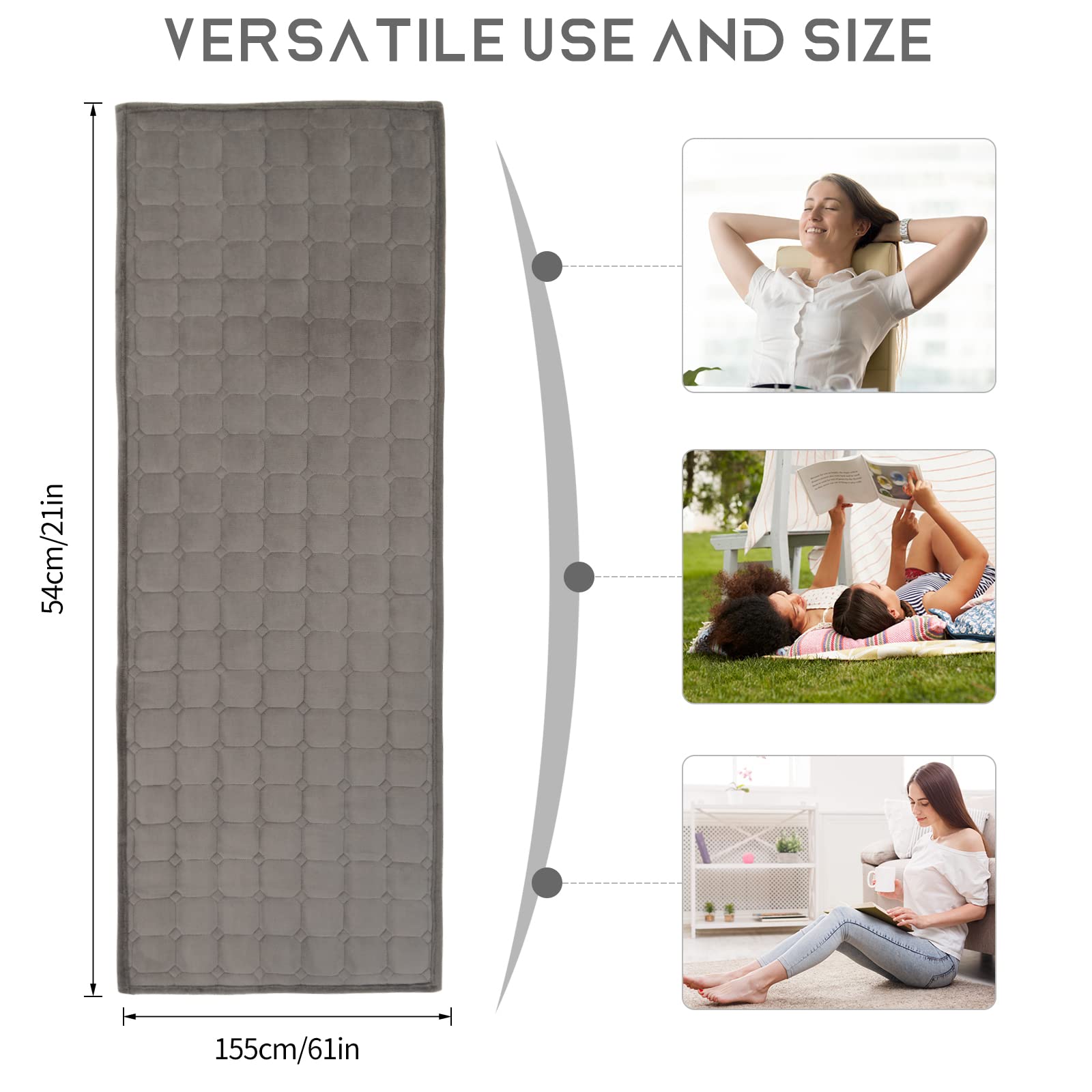 HenCaier Bay Window Mat Non-Slip 20x60 Indoor Bay Window Décor Cushion Pads Living Room Bedroom Area Rug Floor Seat Slipcovers Bench Furniture Protector Grey