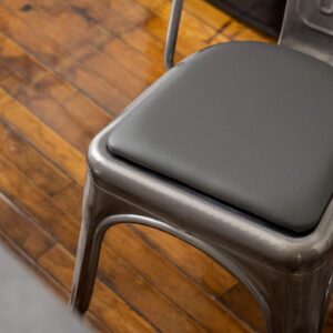 Rounded Back Chair Cushion: Fits Industrial/Modern/Farmhouse Type Chairs and Stools. Handmade in USA (Grey 4 Pack)